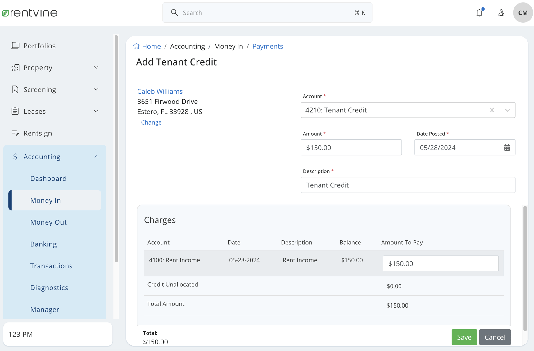How to Credit a Tenant
